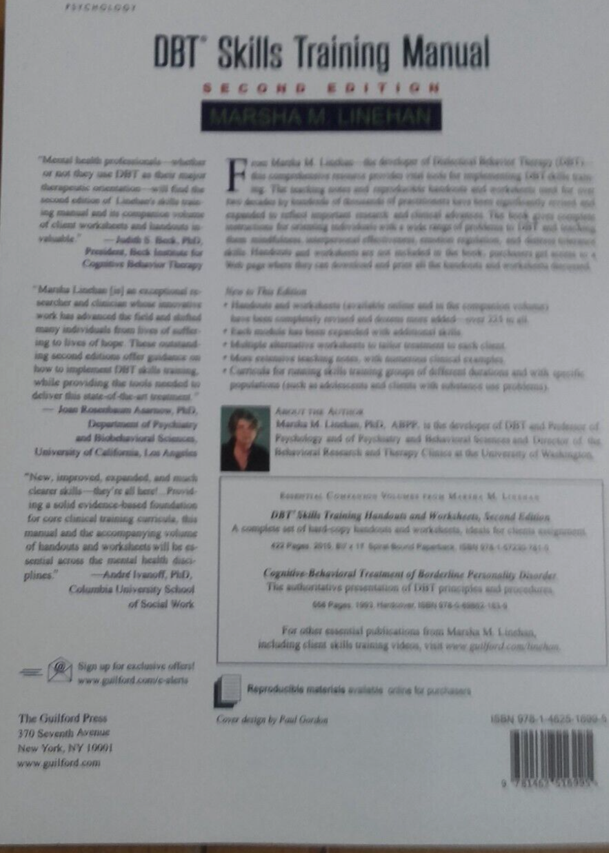 DBT Skills Training Manual, 2nd Edition by Marsha M. Linehan (2014 ...