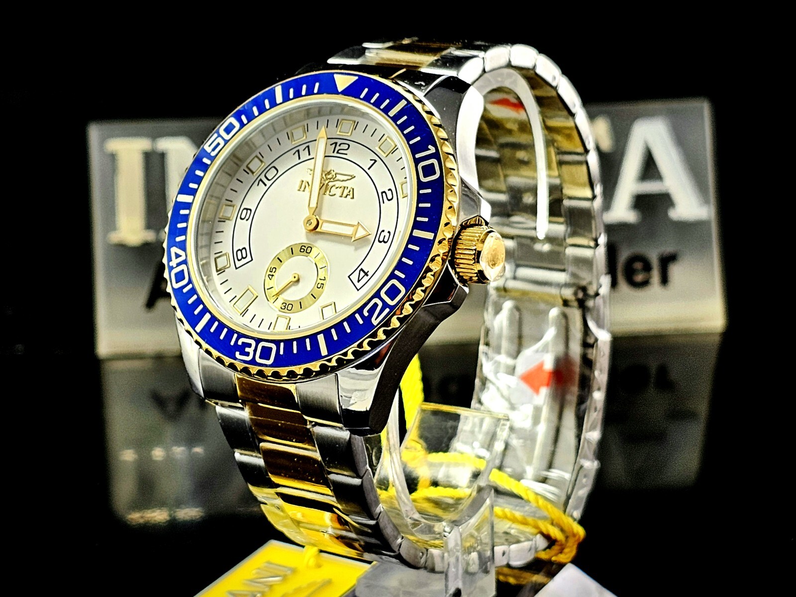 Invicta Men's Watch Pro Diver White Dial Two Tone Steel Bracelet Quartz ...
