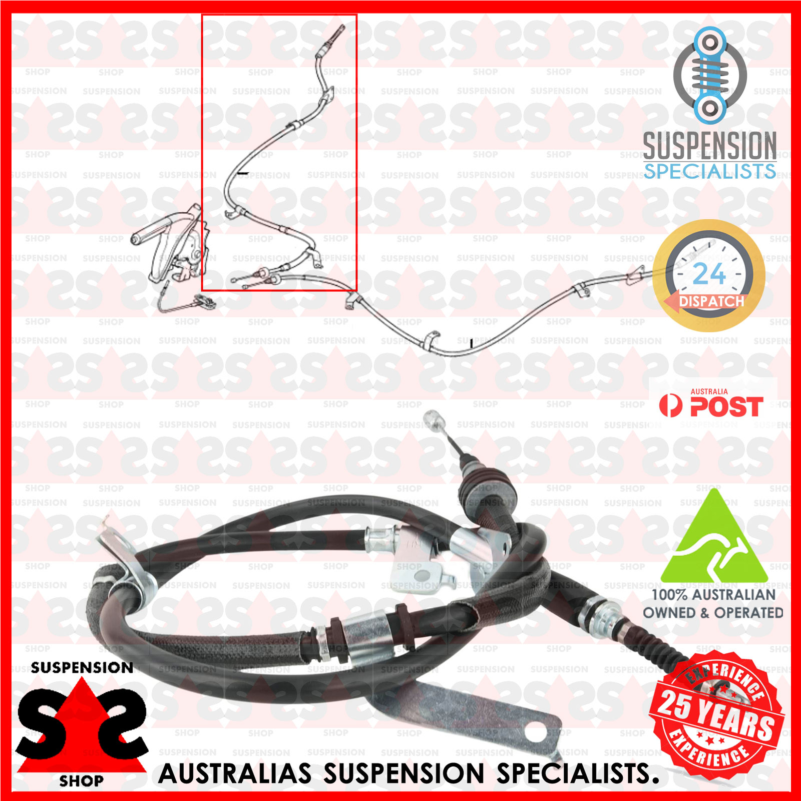 Right Rear Cable Pull, Parking Brake Suit HYUNDAI Ix35 (Lm, El, Elh) 2. ...