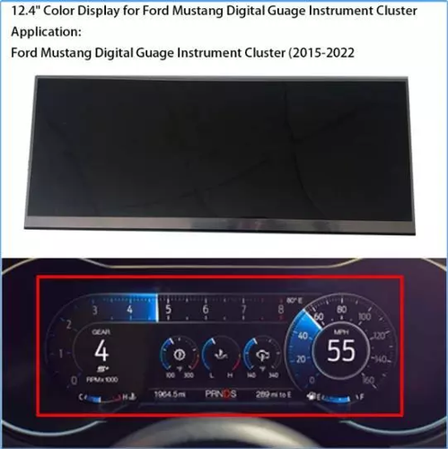 12.4" Display For Ford Mustang GT Digital Instrument Speedometer ...