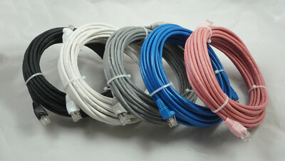 3ft to 50ft Cat 5e Solid Copper, Straight, Crossover, Rollover, Cable ...