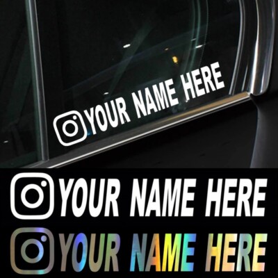 Custom instagram name handle decal stickers sets ig name tags | eBay