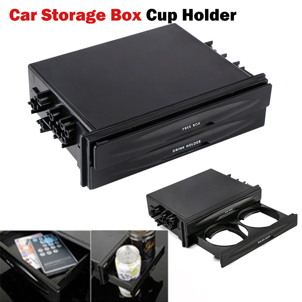 Double Din Dash Radio Installation Pocket Cup Holder Storage Box For ...
