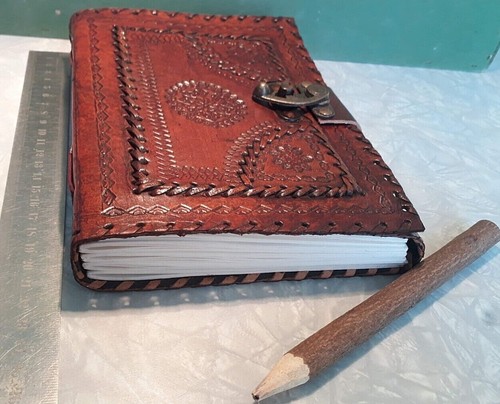 GENUINE LEATHER BOUND JOURNAL/DIARY 100% RECYCLED HANDMADE PAPER FAIR ...