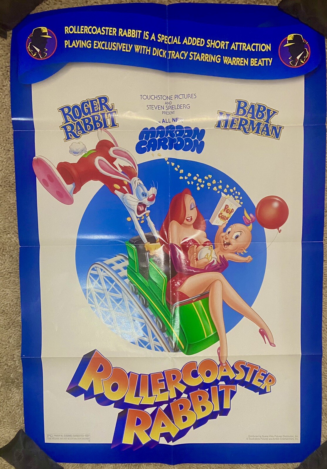Original 1990s Roller Coaster Roger Rabbit Jessica Baby Herman Movie ...