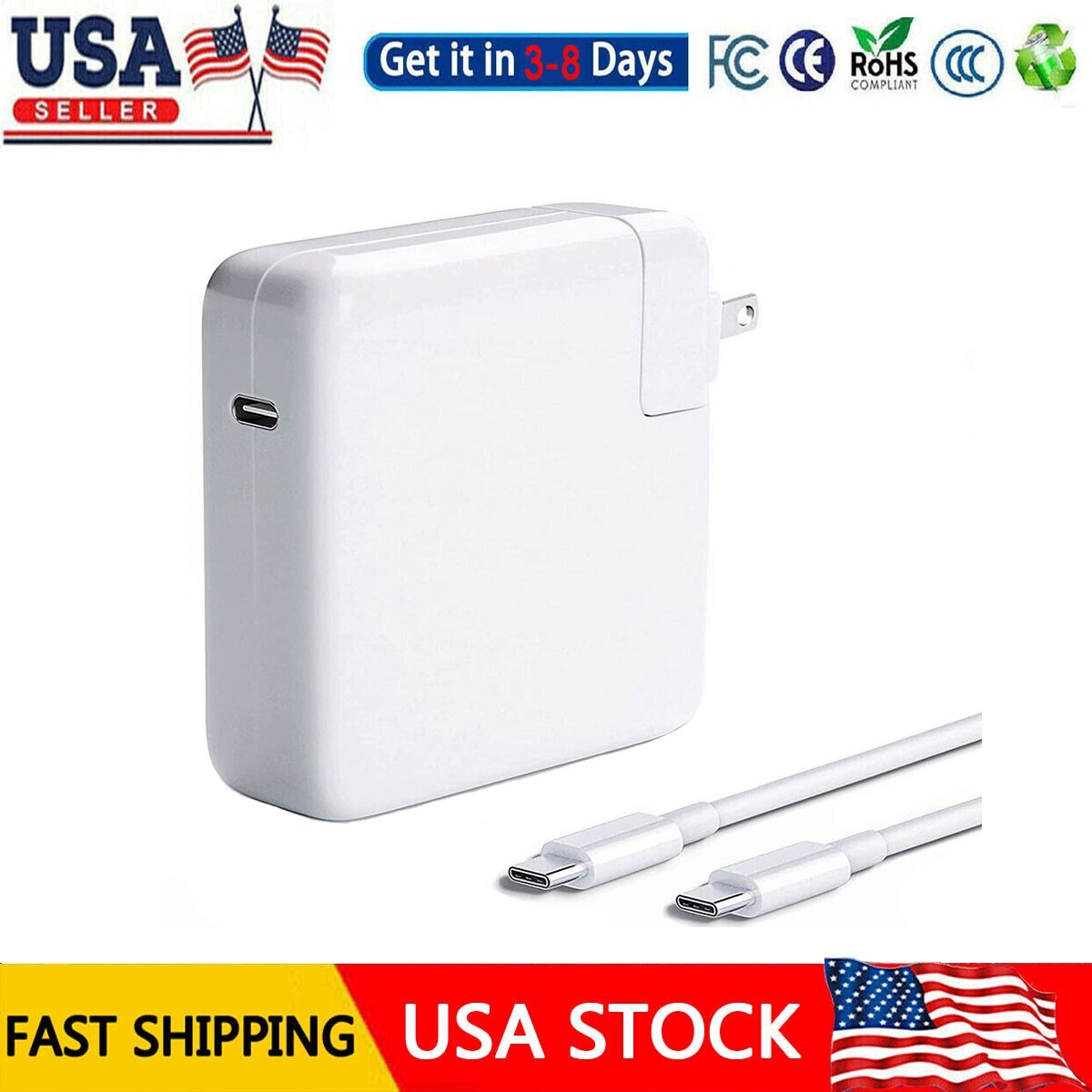 87W USB-C Power Adapter Charger for Apple Macbook Pro 15" 13" A1706 ...