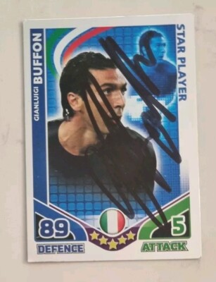 Gianluigi Buffon Signed Topps Match Attax Soccer Trade Card France ...