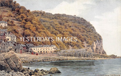 Clovelly from the Beach Devon 2945 A R Quinton Salmon Postcard (B205 ...