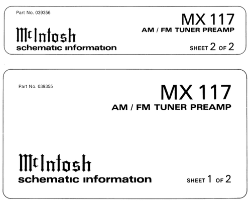 McIntosh MX-117, MX117 Schematic Service Manual Repair Schaltplan ...