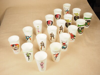 DC COMICS SUPERHERO CUPS - 7 ELEVEN PLASTIC SLURPEE - Vintage 1973 LOT ...