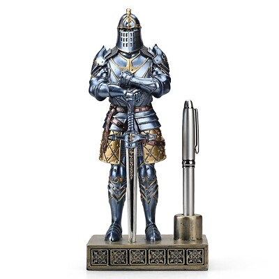 Knight Pen Stand Decoration Resin Pen Holder Art Craft Paperweight for ...