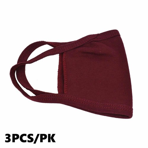 Reusable Unisex Face Mask with Round/Ear Loop - 100% Cotton (MAROON ...