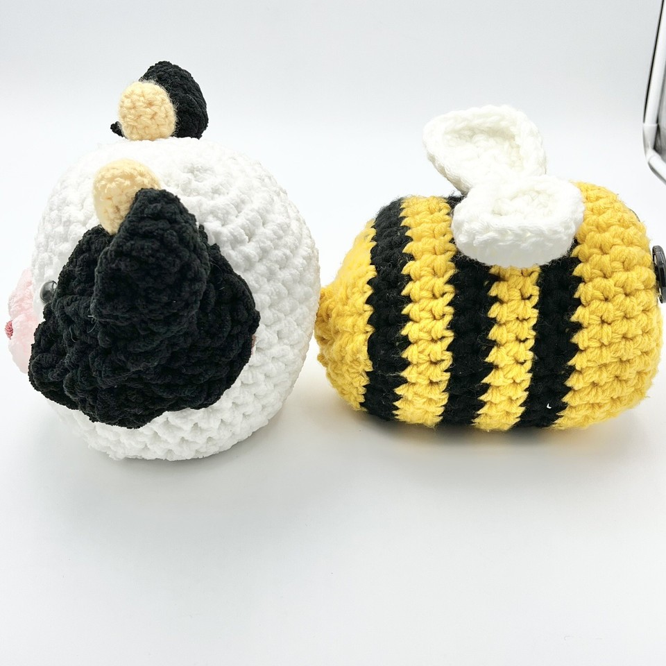 Handmade Hand Crocheted Cow & Bee Kawaii Cute OOAK | eBay