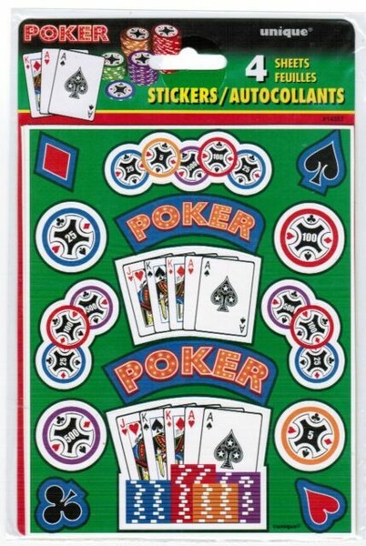 BULK Buys Poker Stickers 4 Sheets Case of 72 for sale online | eBay