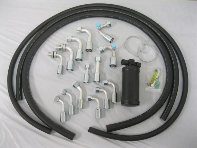 Universal 134a Air Conditioning Hose Kit O-ring Fittings Drier AC Hoses ...