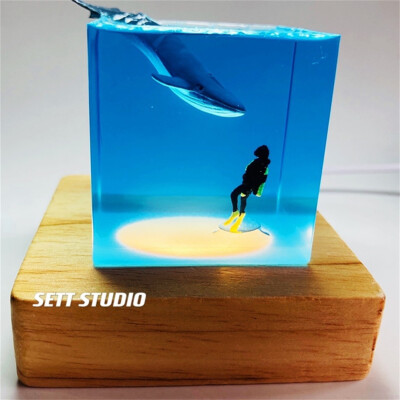 Blue Whale Luminous Lamp Ocean Animal Model Balaenoptera Musculus 4.5cm ...