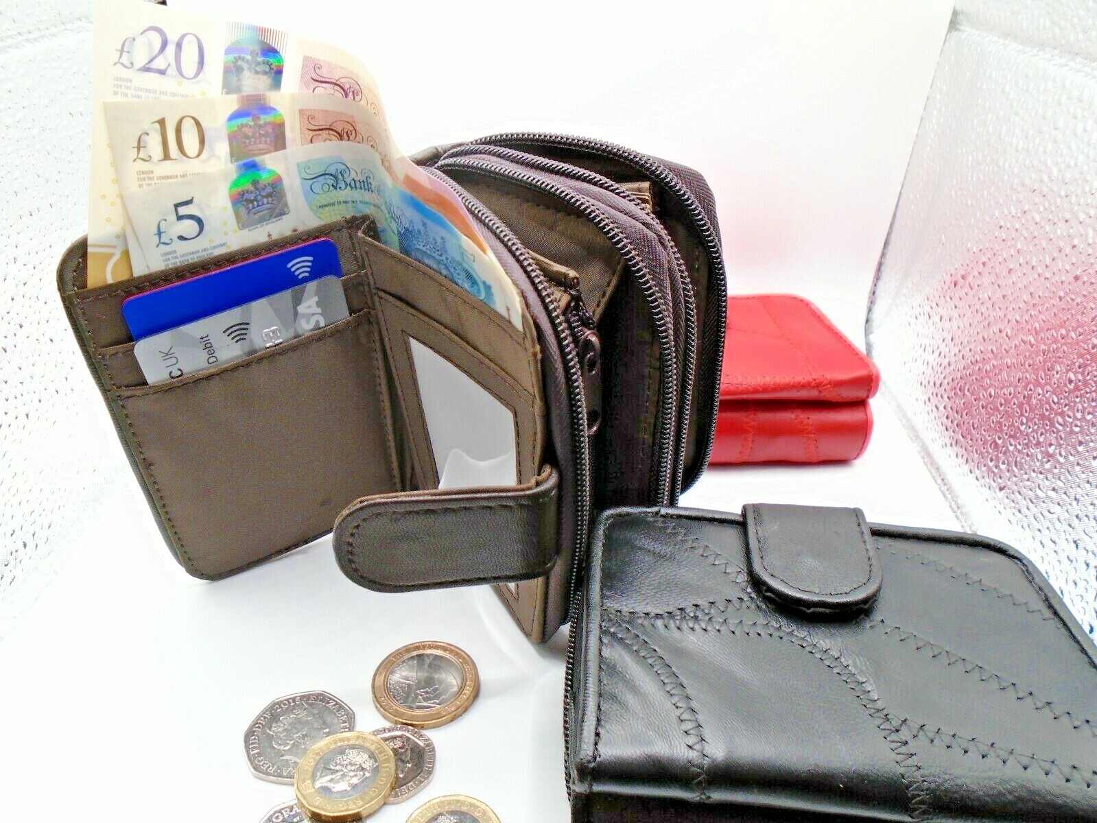 Ladies Womens Leather Purse Compact Small Notes Coins Cards Patchwork ...