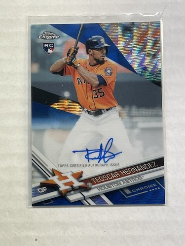 2017 Topps Chrome Teoscar Hernandez RC Autograph Blue Wave Refractor ...