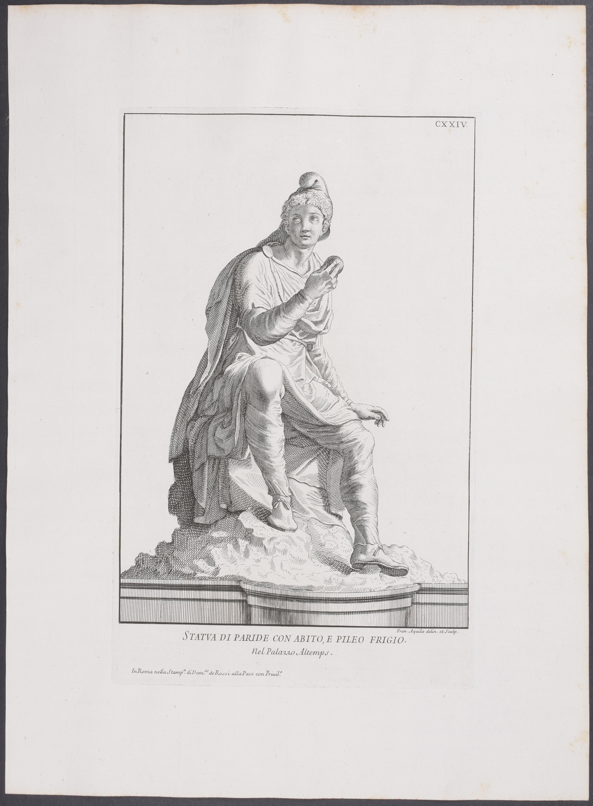 Rossi - Statue - Paride con Abito. 124 - 1704 Raccolta de Statue FOLIO ...