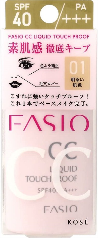KOSE FASIO CC Liquid Touch Proof 01 Bright Skin Color 30mL base ...