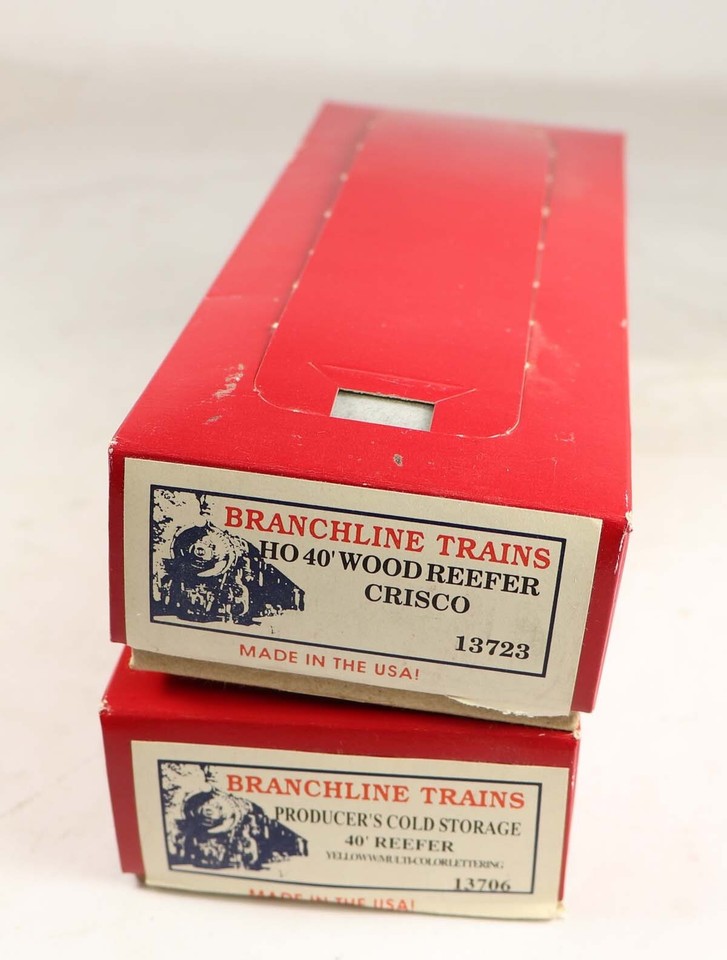(2) Branchline Trains #13723/13710 40' Wood Reefer Kits Crisco/GC 1/87 ...
