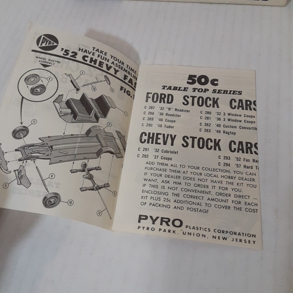 Box & Instructions Only- Pyro 1/32 Chevy 1952 Chevy Fastback Plastic ...