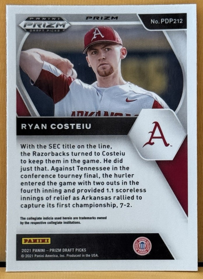 2021 Panini Prizm Draft Picks Ryan Costeiu Red Velocity Prizm RC LA ...