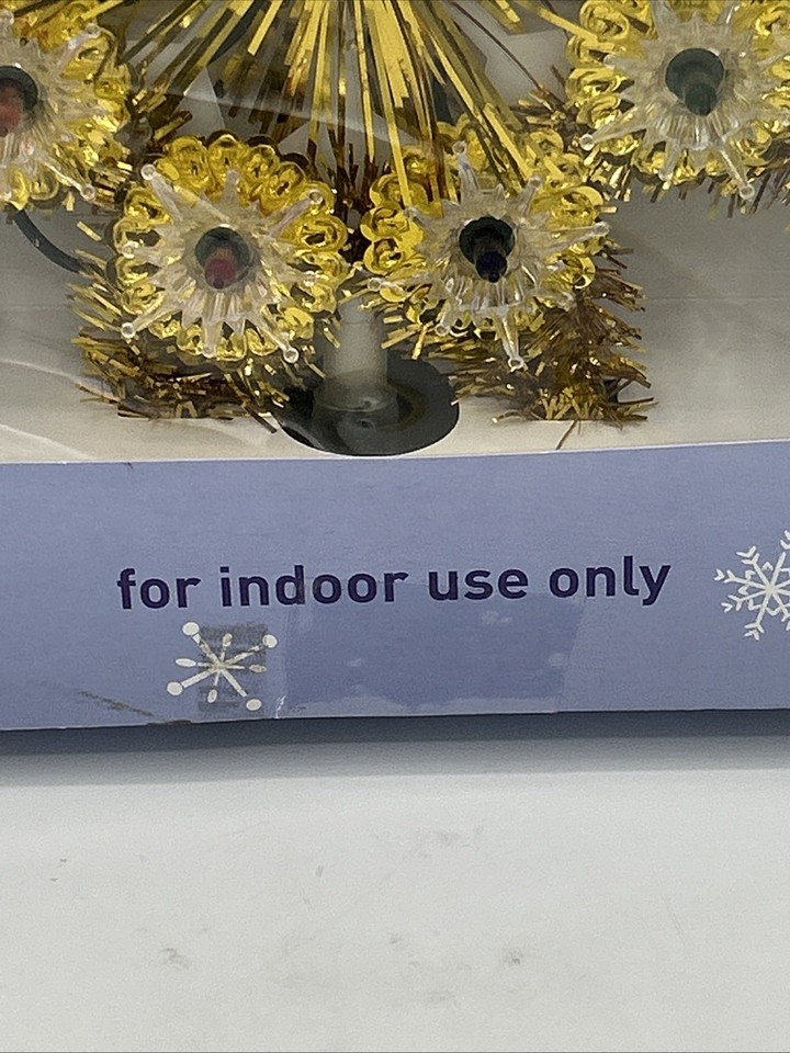 Vintage Gold Tinsel Pom Pom Starburst Christmas Tree Topper 10 Color ...