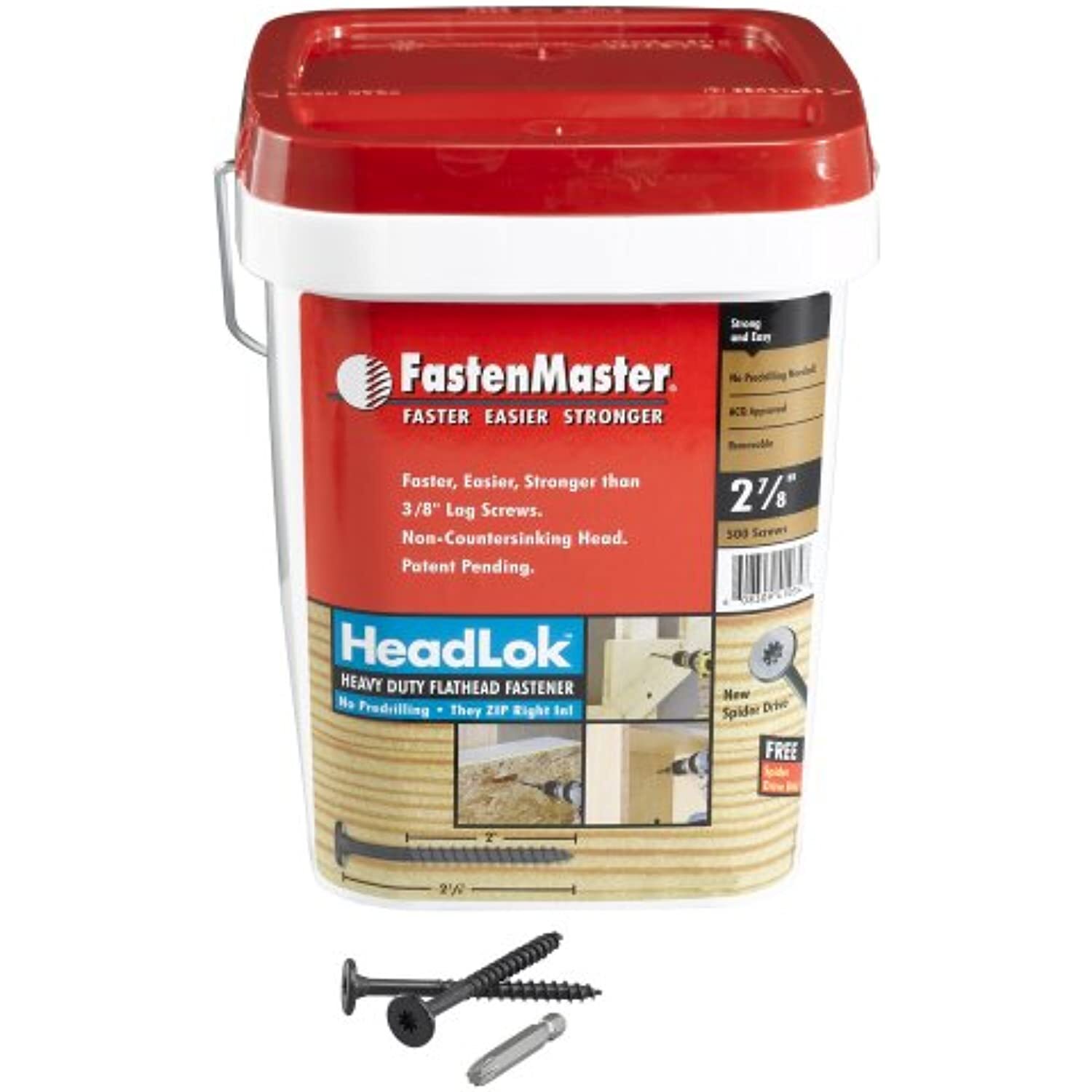 FastenMaster FMHLGM278-500 HeadLOK Heavy-Duty Flathead Fastener, 2-7/8 ...