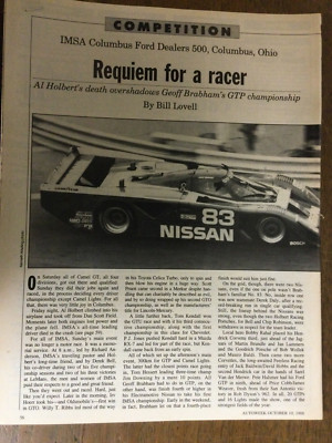 Misc 3131 Article Racing IMSA Geoff Brabham's GTP Championship 10-10-88 ...
