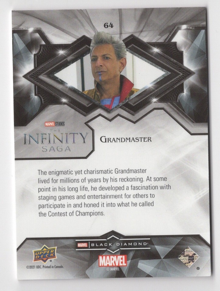 Jeff Goldblum as Grandmaster 2021 Upper Deck Marvel Black Diamond Card ...