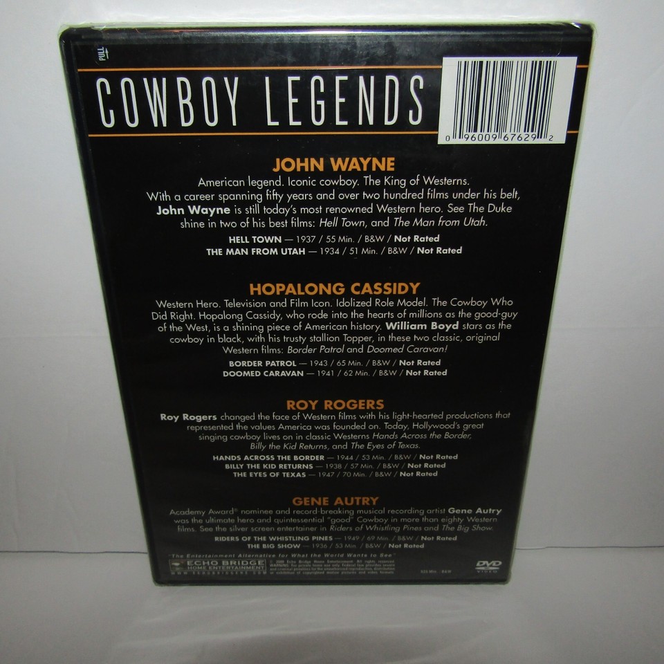 Cowboy Legends 4 Films John Wayne Hopalong Cassidy Roy Rogers Gene ...