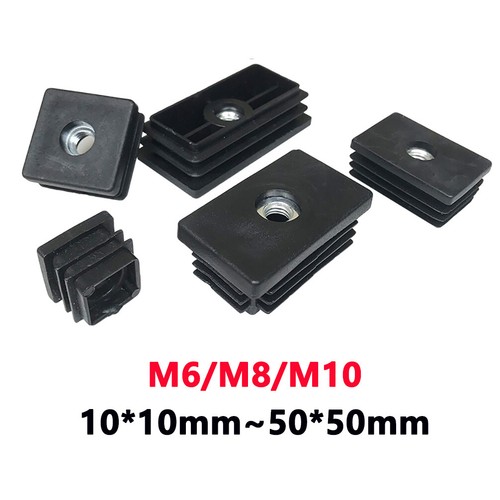 Plastic Plug Rectangular Steel Pipe Insert Cap with Thread M6 M8 M10 ...