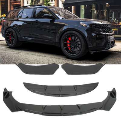 3PCS Front Bumper Chin Lip Spoiler Splitter Body Kit Black For Ford ...