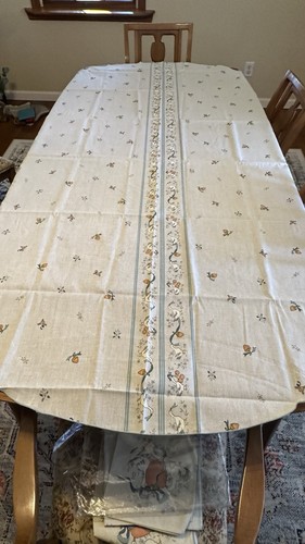 NOS Vintage International Marmalade Goose Country Tablecloth 6 Napkins ...