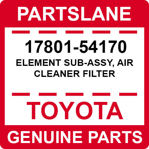 17801-54170 Toyota OEM Genuine ELEMENT SUB-ASSY, AIR CLEANER FILTER | eBay