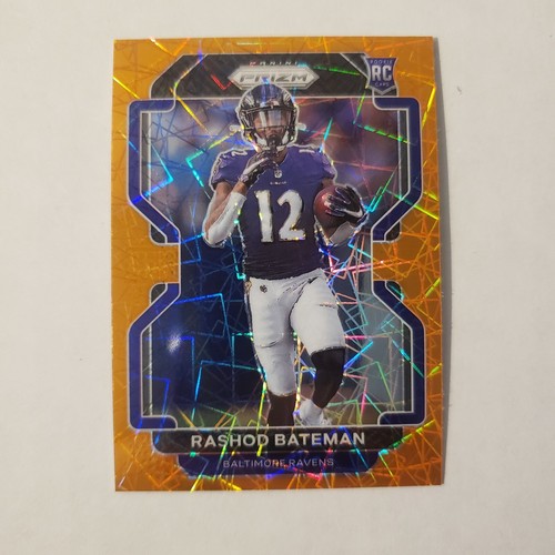 2021 Panini Prizm Football #340 Rashad Bateman ORANGE LAZER PRIZM RC ...