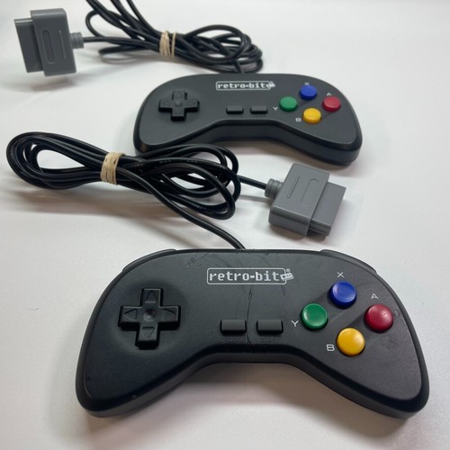 Lot of 2 Retro-bit SNES Super Nintendo Controller - Black Multi Color ...