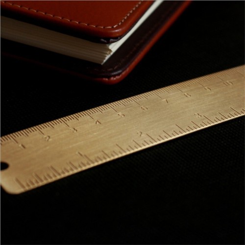 1PC Brass Copper Portable Mini Ruler Outdoor Pocket EDC Bookmark ...