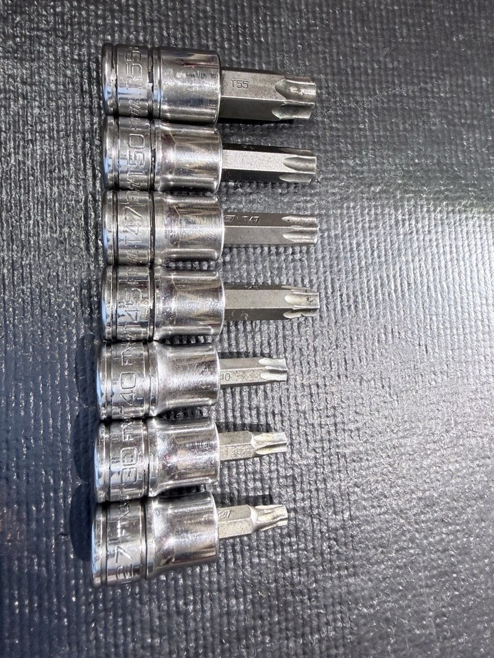 Snap On Tools | 7 Piece Standard Torx Bit Socket Driver Set | 3/8 ...