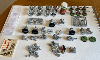 16 Orks + Goblin Green paint! 2 Goff nob, 5 heavy weapon boyz ...