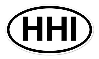Hilton Head Island HHI Oval car bumper sticker decal 5" x 3" | eBay