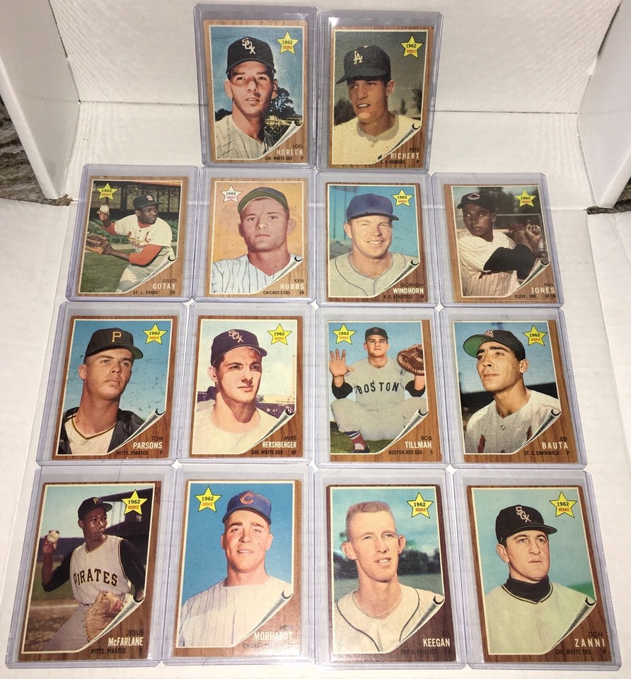 14 VINTAGE ORIGINAL 1962 TOPPS ROOKIE RC BASEBALL CARDS EXCELLENT ...