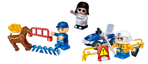 Lot 3 BanBao Progressive FLO, Police Car, K9 Course Dog Building Block ...