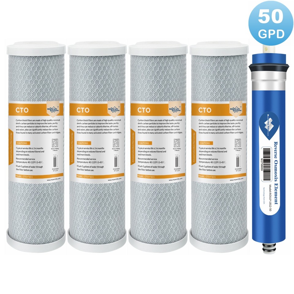 50 GPD RO Membrane Carbon Water Filter for GE GXRM10RBL Reverse Osmosis ...