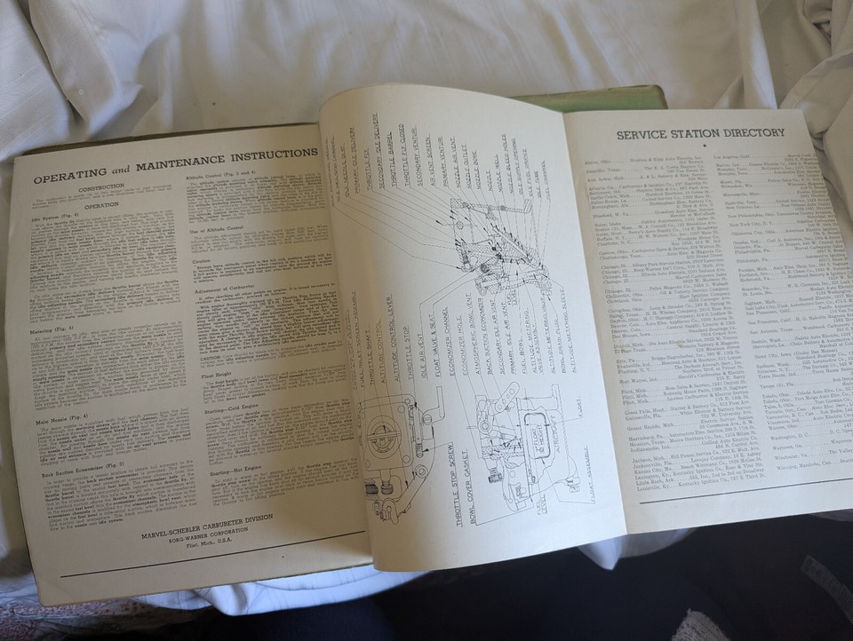 WWII Franklin Aircraft Engines Operators Handbook & Parts Catalog Model ...