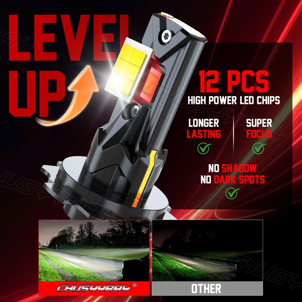 H15+H7 High Power LED Headlight Bulbs For 2019-2020 Mercedes-Benz ...