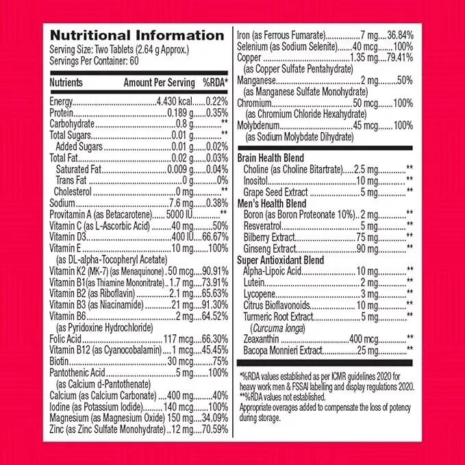 GNC Mega Men 50 Plus Multivitamin | 120 Tablets | 37 Premium ...