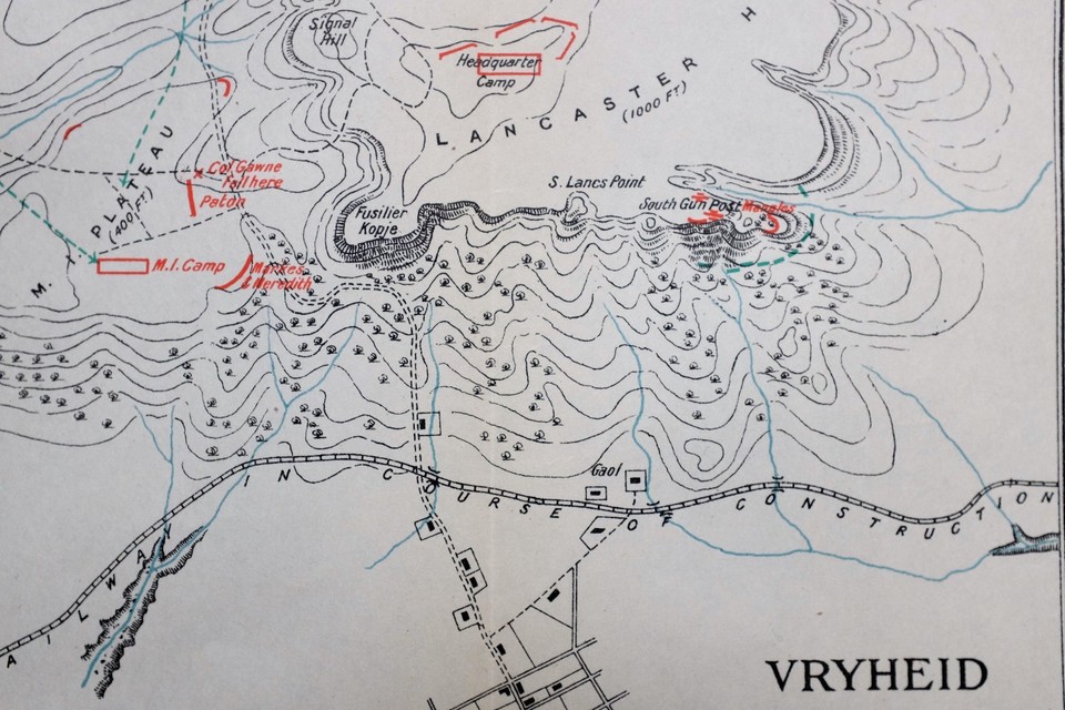 BOER WAR ERA MAP/BATTLE PLAN VRYHEID ATTACKED DEC 11-12th 1900 ...