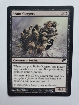 MTG Magic The Gathering Card Brain Gorgers Creature Zombie Black Planar ...